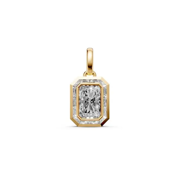 AYA FINE JEWELRY Larke Radiant Cut Lab Grown Diamond Bezel Pendant In Gold - Yellow