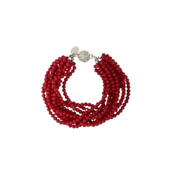 Saachi Simply Crystal Beaded Bracelet - Red