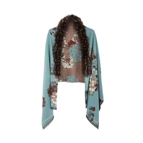 Saachi Bloom Reversible Fur Scarf
