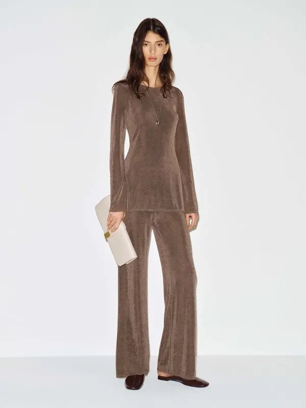REFORMATION Elara Knit Set - Brown