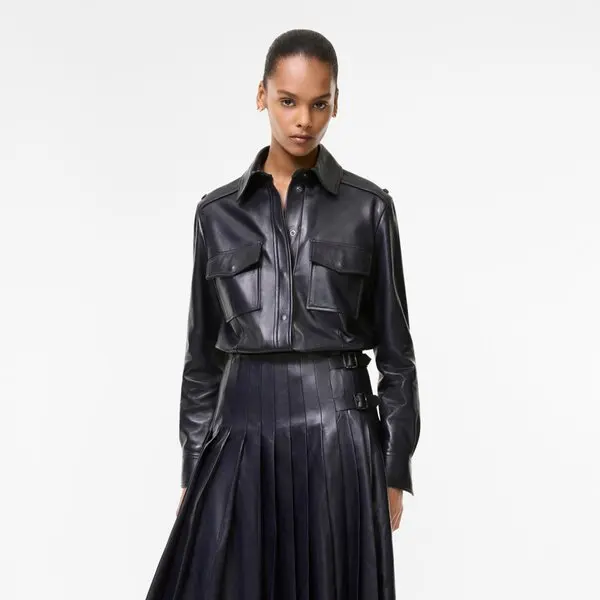 Burberry Classic Fit Leather Shirt