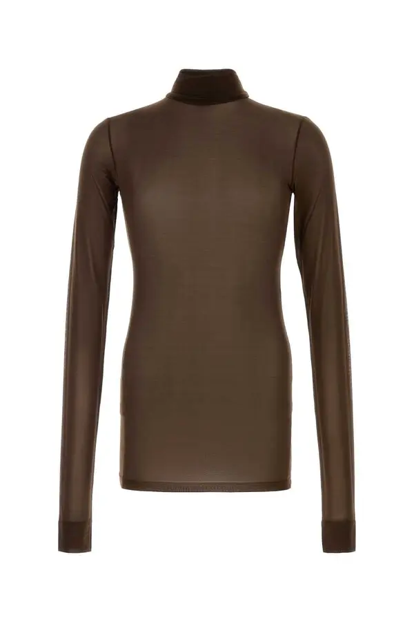 Saint Laurent Cupro-blend Slim T-shirt Top - Brown
