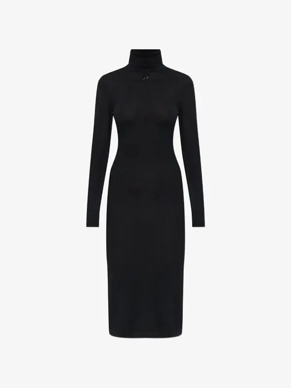 DIESEL® Style A-line Wool Dress With Tailored Finish - Deep/black