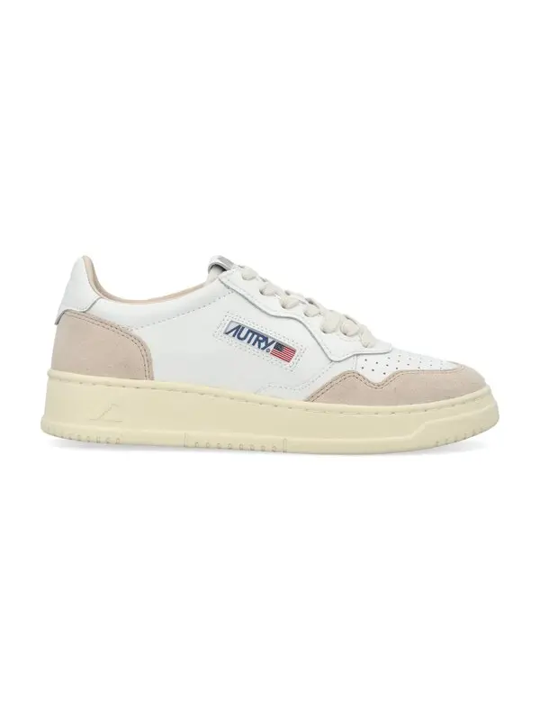 AUTRY Leather And Suede Low-top Sneakers - Bianco
