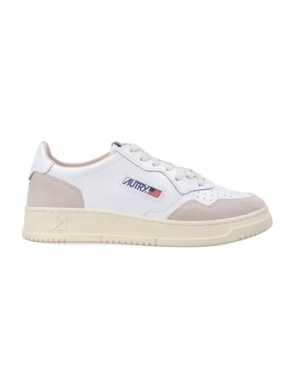 AUTRY Leather And Suede Low-top Sneakers - Bianco