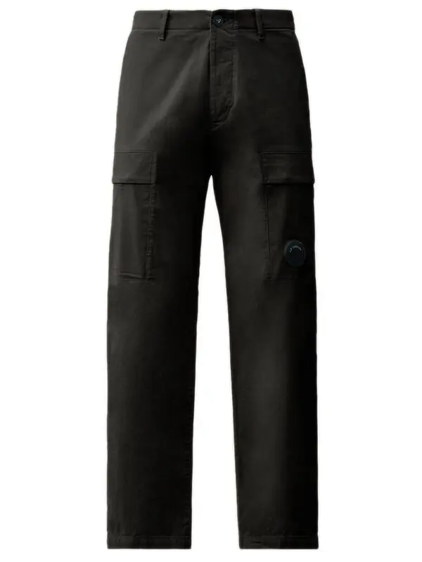 C.P. COMPANY Garment-dyed Regular-fit Utility Trousers With Button-and-zip Closure, Cargo And Welt Pockets