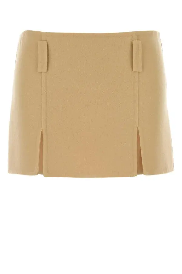 Miu Miu Pastel Wool & Cashmere Mini Skirt - Yellow