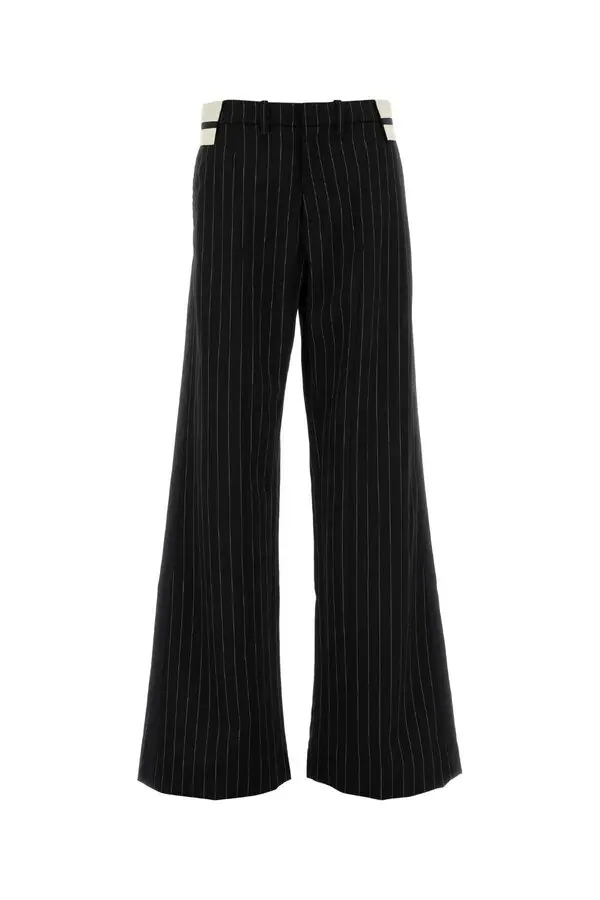 JEAN PAUL GAULTIER Embroidered Wool Striped Pants For - Stripped