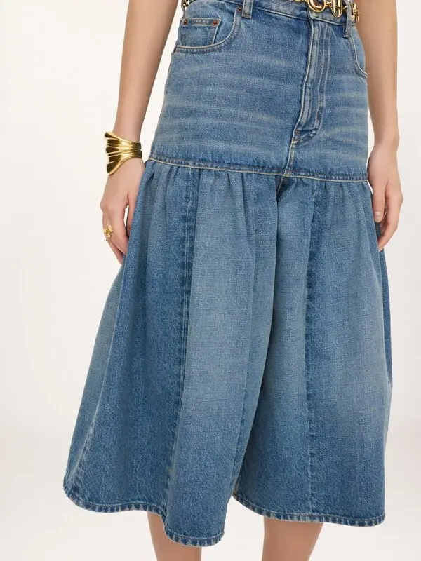 Chloé Denim Mini Shorts With Front Zip