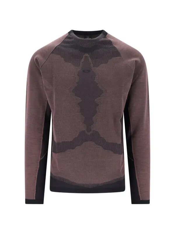 Oakley Jacquard Knit Crewneck Sweater - Brown