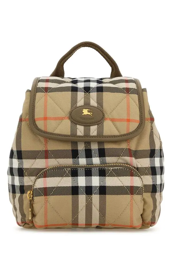 Burberry Mini Horseshoe Embroidered Canvas Backpack - Checked