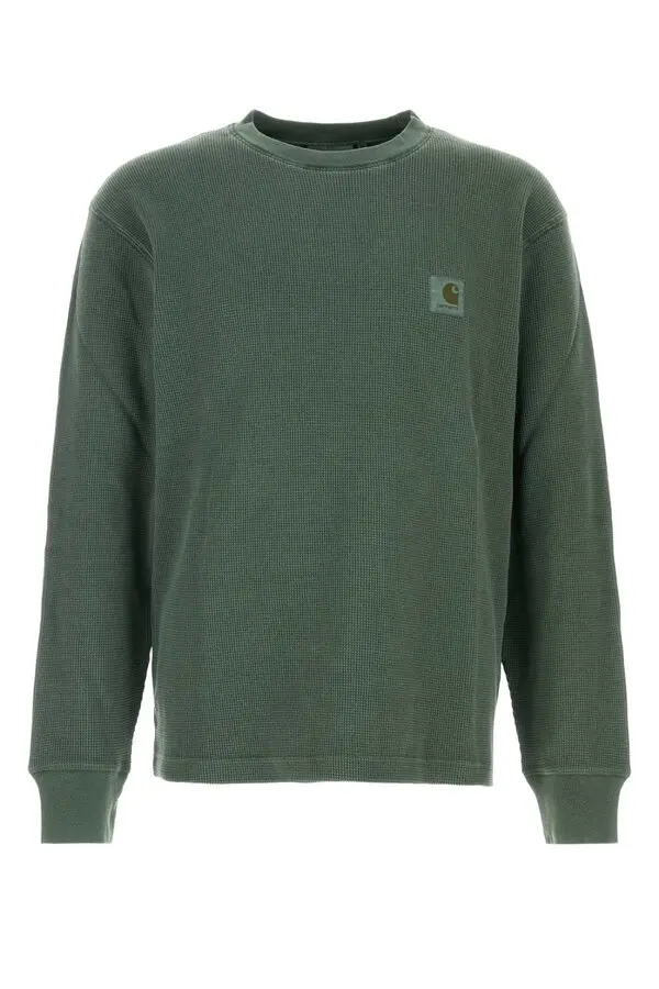 Carhartt Work In Progress L/s Vista Waffle T-shirt In Cotton - Green