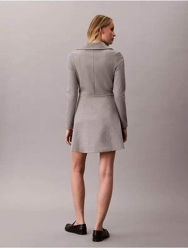Calvin Klein Interlock Half Zip Dress - Grey Heather