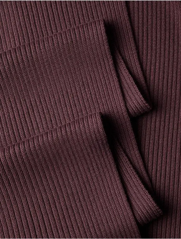 Calvin Klein Logo Patch Rib Scarf - Fudge