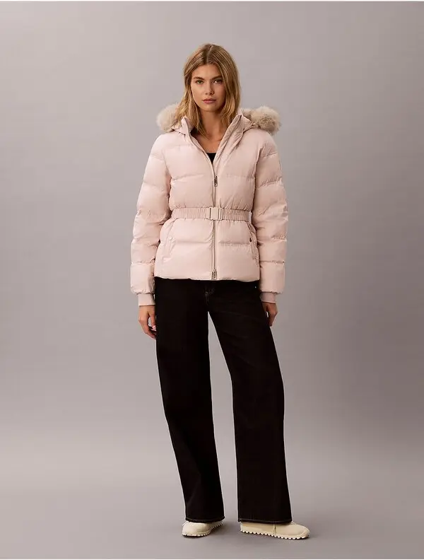Calvin Klein Matte Belted Short Puffer Jacket - Modesty