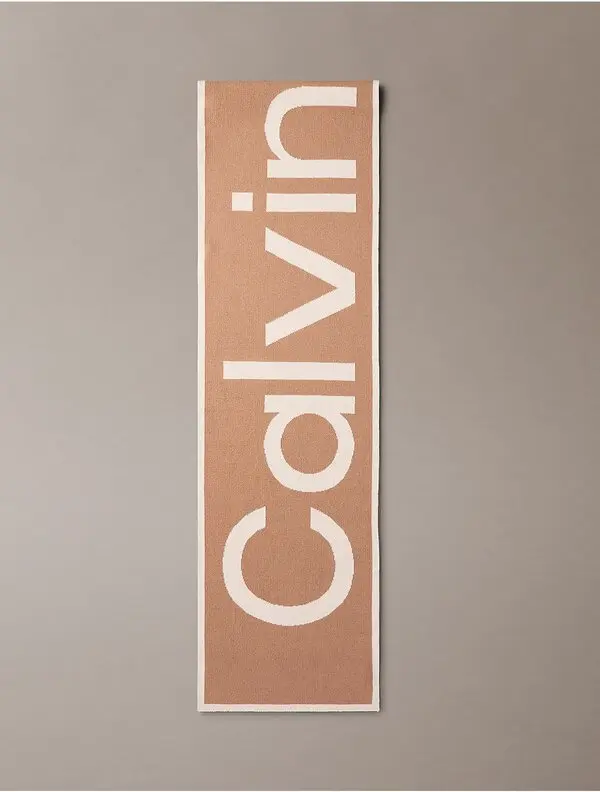 Calvin Klein Bold Logo Two-tone Jacquard Scarf