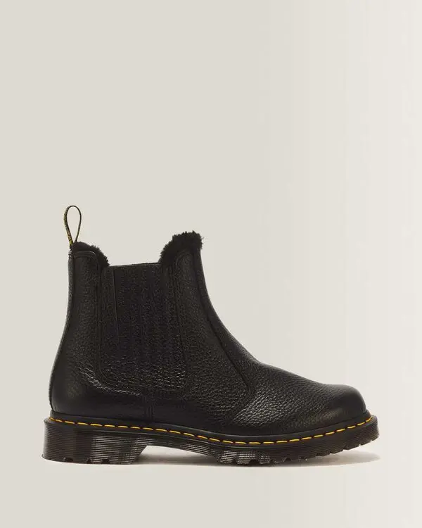 Dr. Martens 2976 Leonore Ii Faux Fur Lined Soft Leather Chelsea Boots - Black