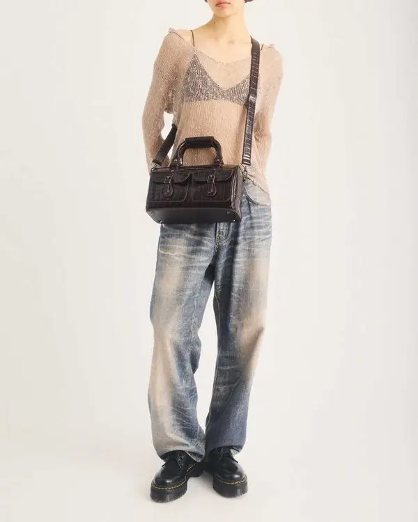 Dr. Martens Top Handle Croc Emboss Leather Bag