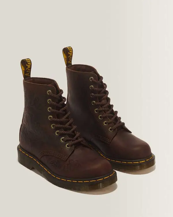 Dr. Martens 1460 Pascal Deboss Floral Eye Crazy Horse Leather Boots