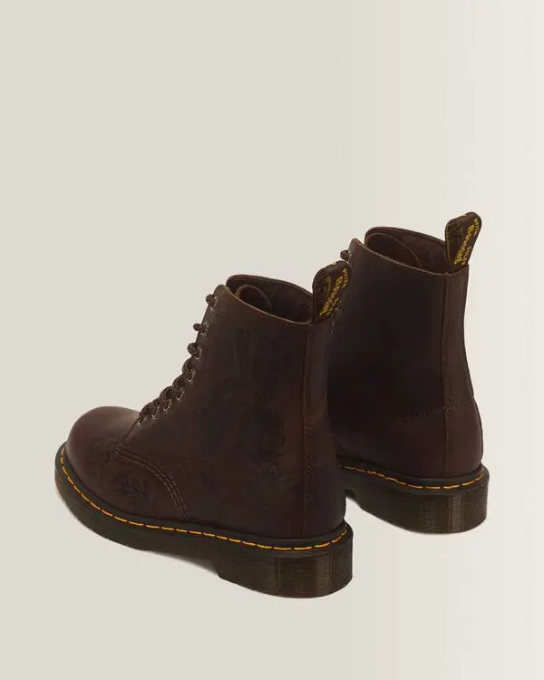 Dr. Martens 1460 Pascal Deboss Floral Eye Crazy Horse Leather Boots