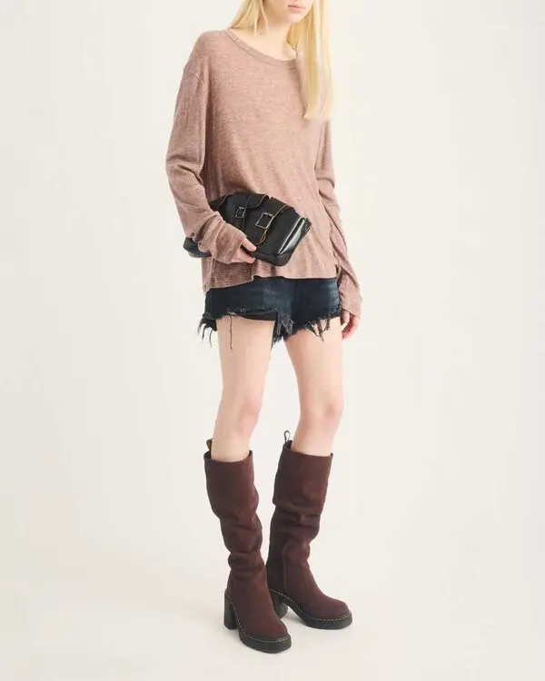 Dr. Martens Kasey Suede Knee High Heeled Boots