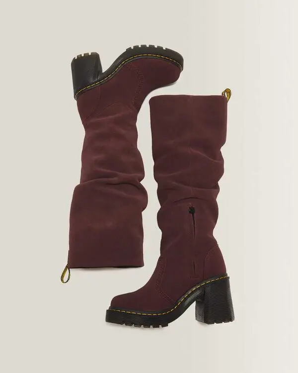 Dr. Martens Kasey Suede Knee High Heeled Boots
