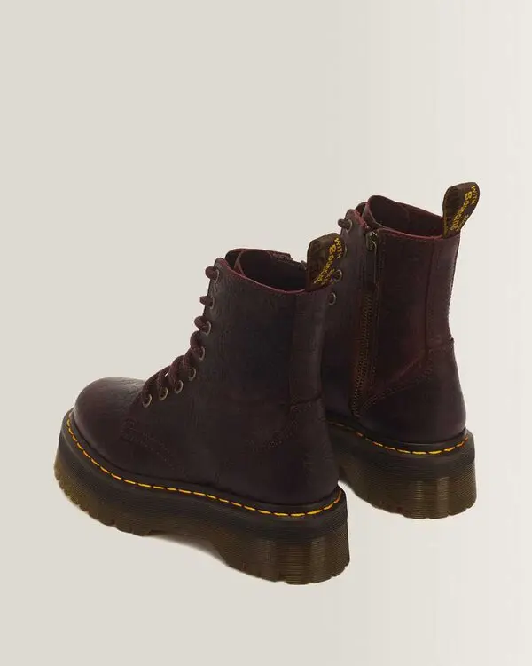 Dr. Martens Jadon Floral Emboss Eye Crazy Horse Leather Platform Boots