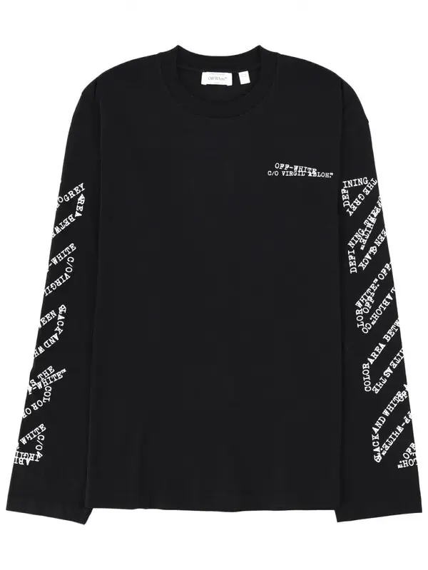 Off-White T-shirt With Logo - Black