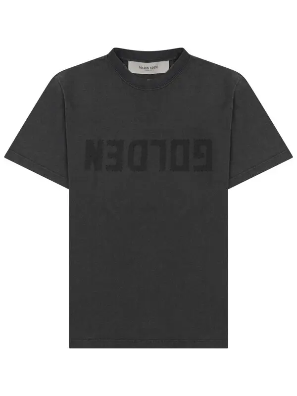 GOLDEN GOOSE T-shirt In Jersey Distressed Con Logo - Multicolor