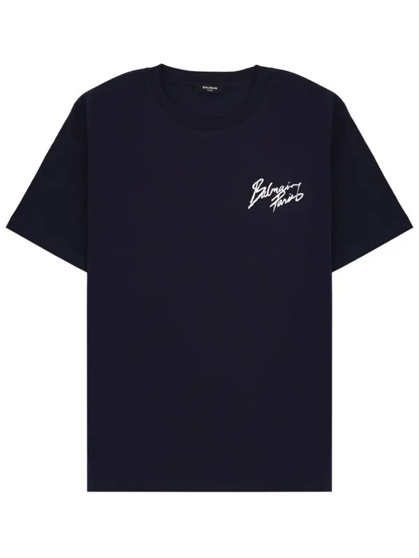 Balmain T-shirt With Logo - Blue