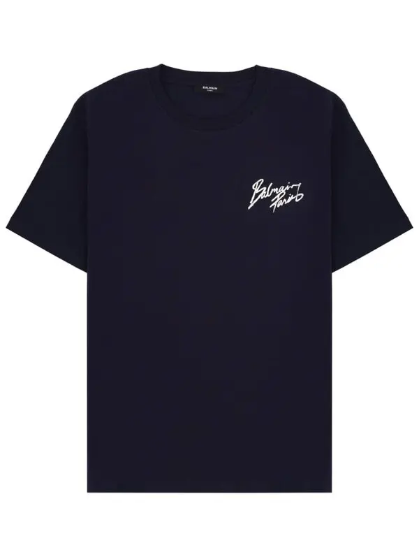 Balmain T-shirt With Logo - Blue