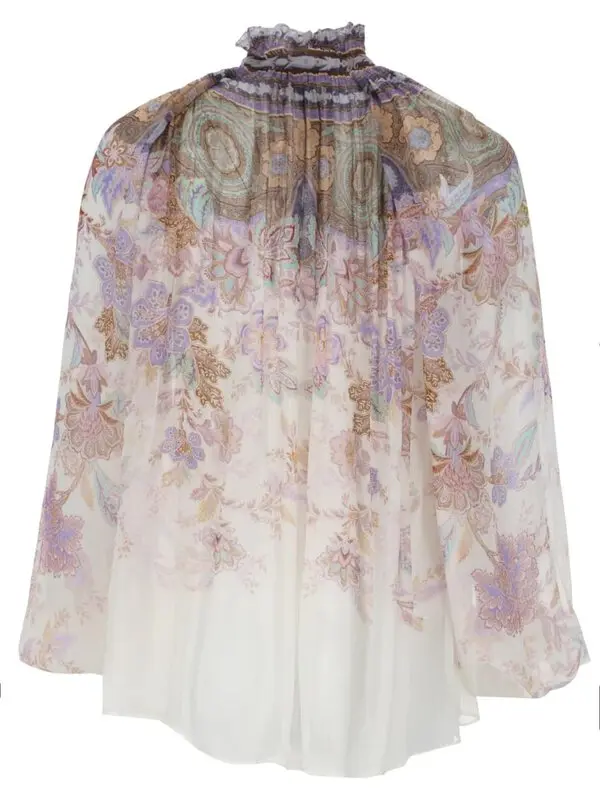 Zimmermann Blusa Luna Con Maniche A Sbuffo - Multicolor