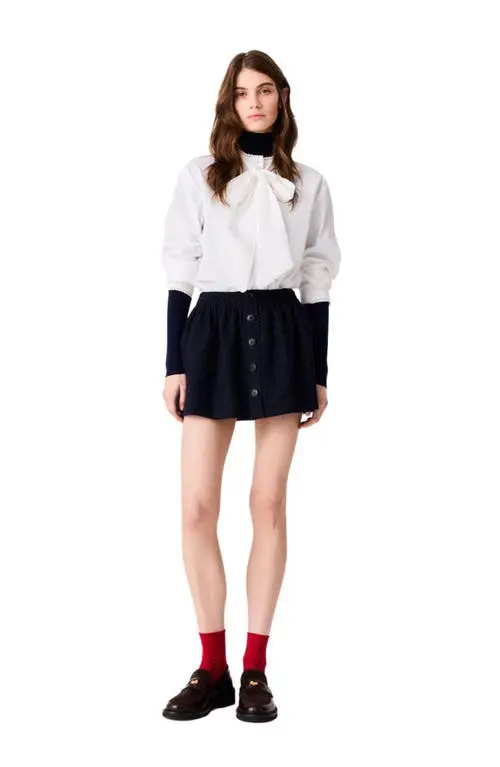Maje Short Tailored Rhinestone Skirt