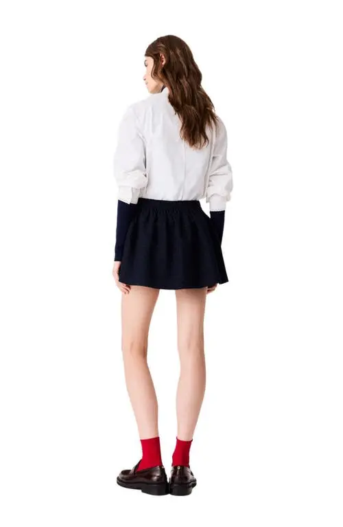Maje Short Tailored Rhinestone Skirt