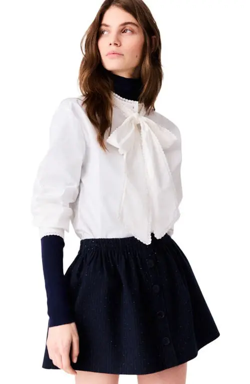 Maje Short Tailored Rhinestone Skirt