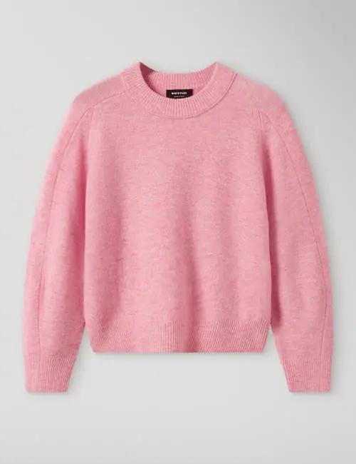 Whistles Wool Mix Curved Hem Knit
