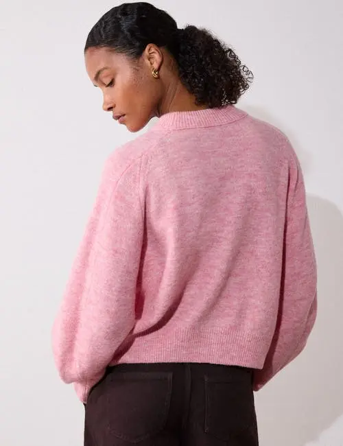 Whistles Wool Mix Curved Hem Knit