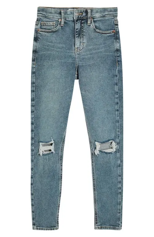 Topshop Jamie Greencast Ripped Skinny Jeans