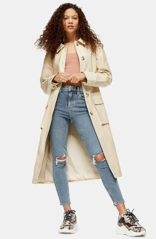 Topshop Jamie Greencast Ripped Skinny Jeans