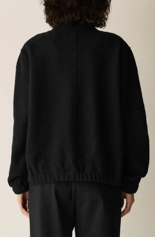 Eileen Fisher Stand Collar Wool Jacket - Black