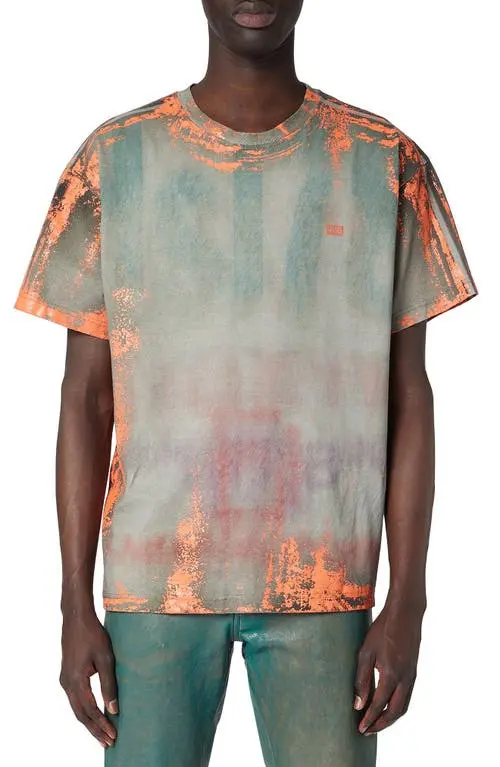 DIESEL® T-filmy Crewneck Stretch Cotton T-shirt - Orange