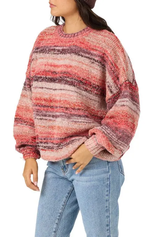 O'Neill Bayou Stripe Sweater - Chocolate/pink Multi