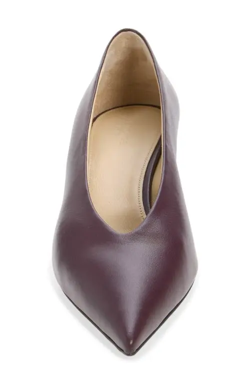 Le Monde Beryl Babouche Kitten Heel Pointed Toe Pump - Plum