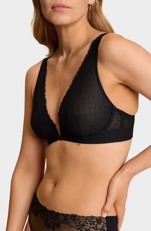 Commando Double Take Lace Plunge Underwire Bra - Black