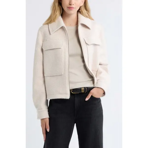 Treasure & Bond Cropped Textured Jacket