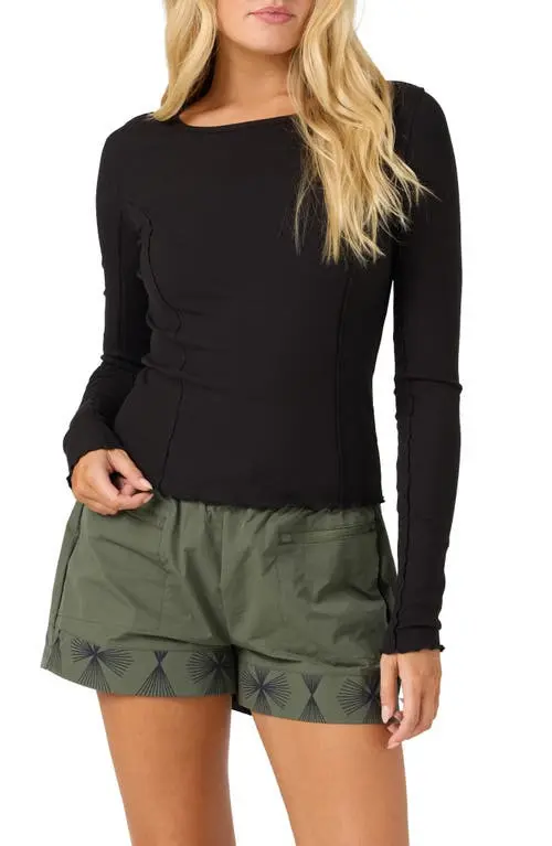 O'Neill Raina Long Sleeve Rib T-shirt - Black