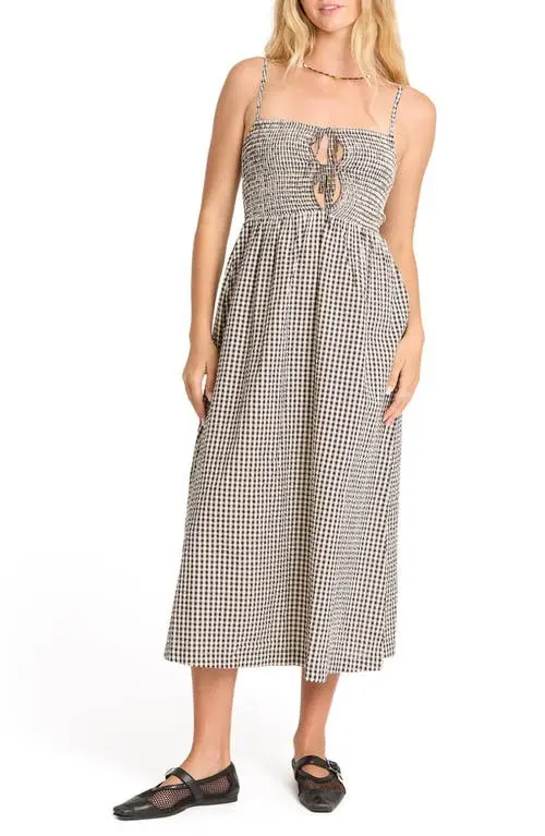 BILLABONG Beach Check Midi Dress