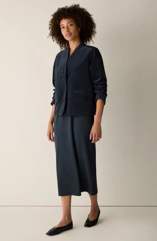 Eileen Fisher Stretch Organic Cotton Corduroy High Collar Jacket