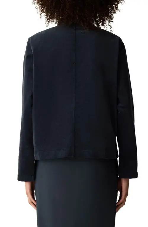 Eileen Fisher Stretch Organic Cotton Corduroy High Collar Jacket