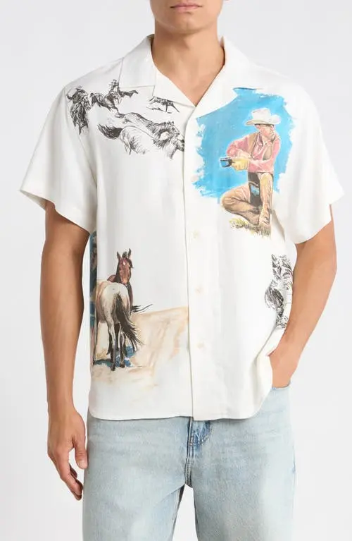 ONE OF THESE DAYS El Capitan Printed Camp Shirt - Bone